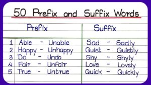 50 Examples of Prefixes and Suffixes to Enhance Your Vocabulary
