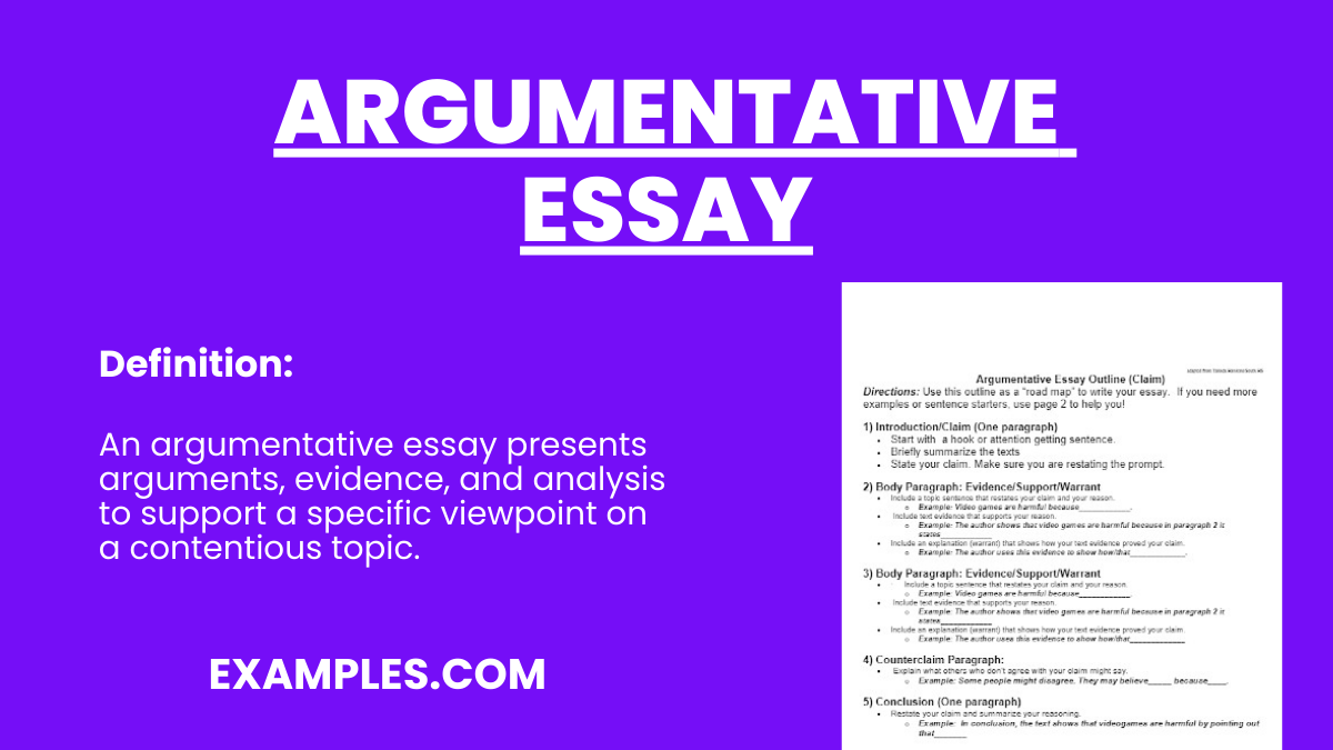 Argumentative Essay Examples for Middle School Students
