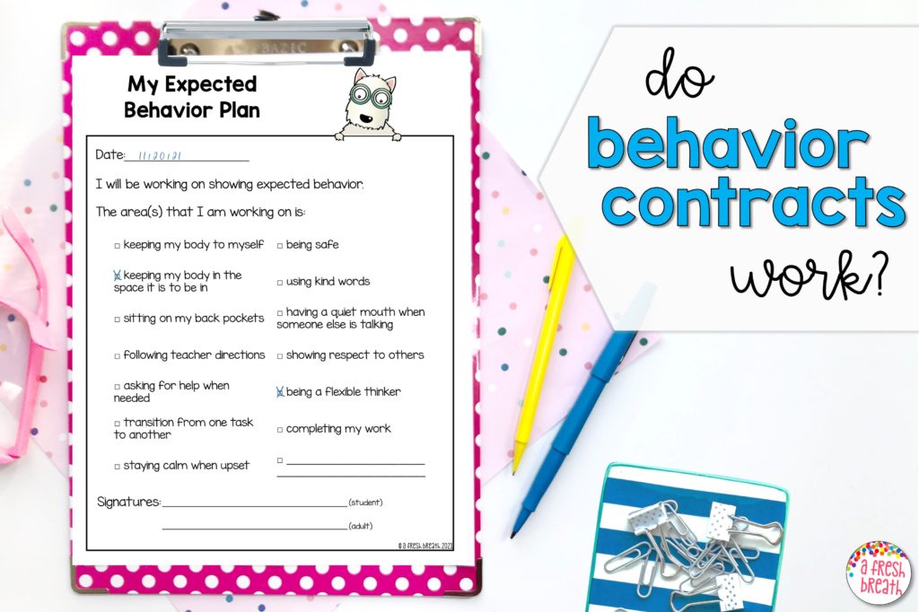 Behavior Contract Examples for the Classroom
