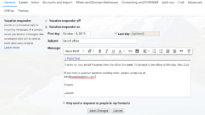 Conference Out of Office Message Examples