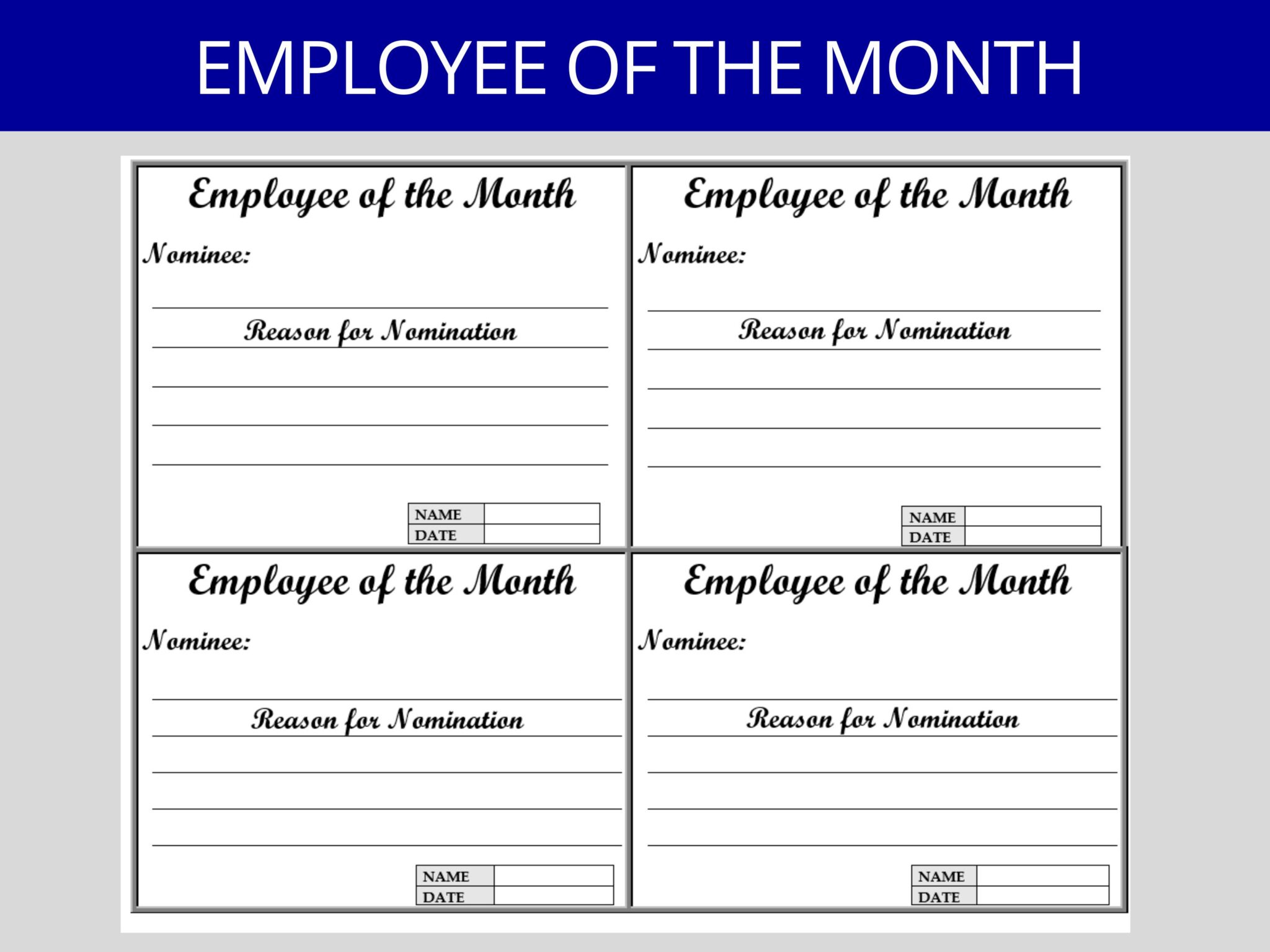 Employee of the Month Nomination Examples to Follow