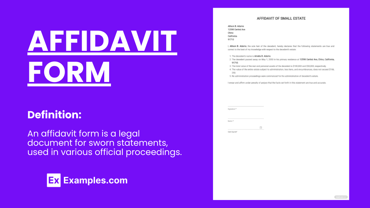 Examples of Affidavit Templates for Your Needs