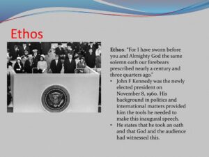 Examples of Ethos in JFK's Inaugural Address Explained