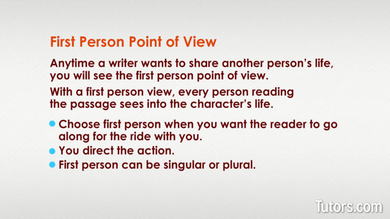 Examples of First Person Point of View in Storytelling