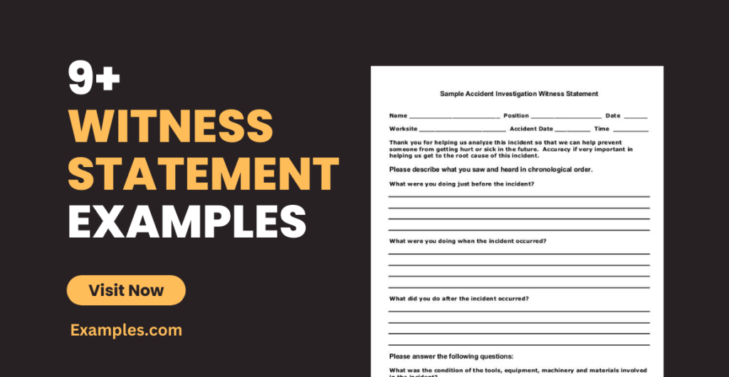 Examples of Witness Statements in Legal Cases