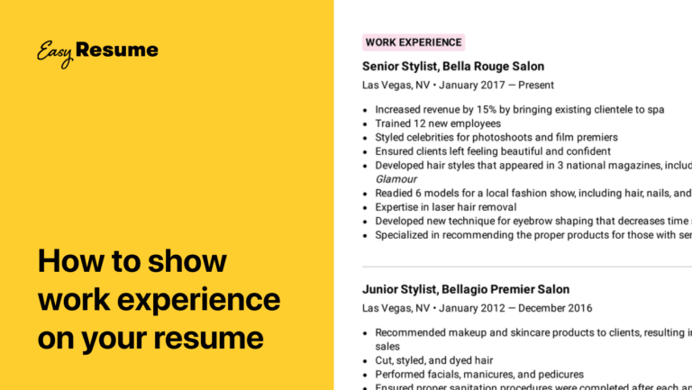 Examples of Work Experience for Your Resume