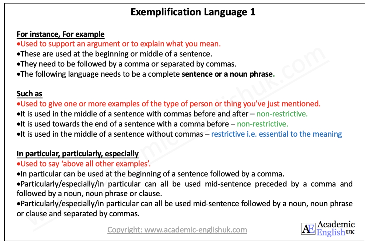 Exemplification Examples to Enhance Your Writing