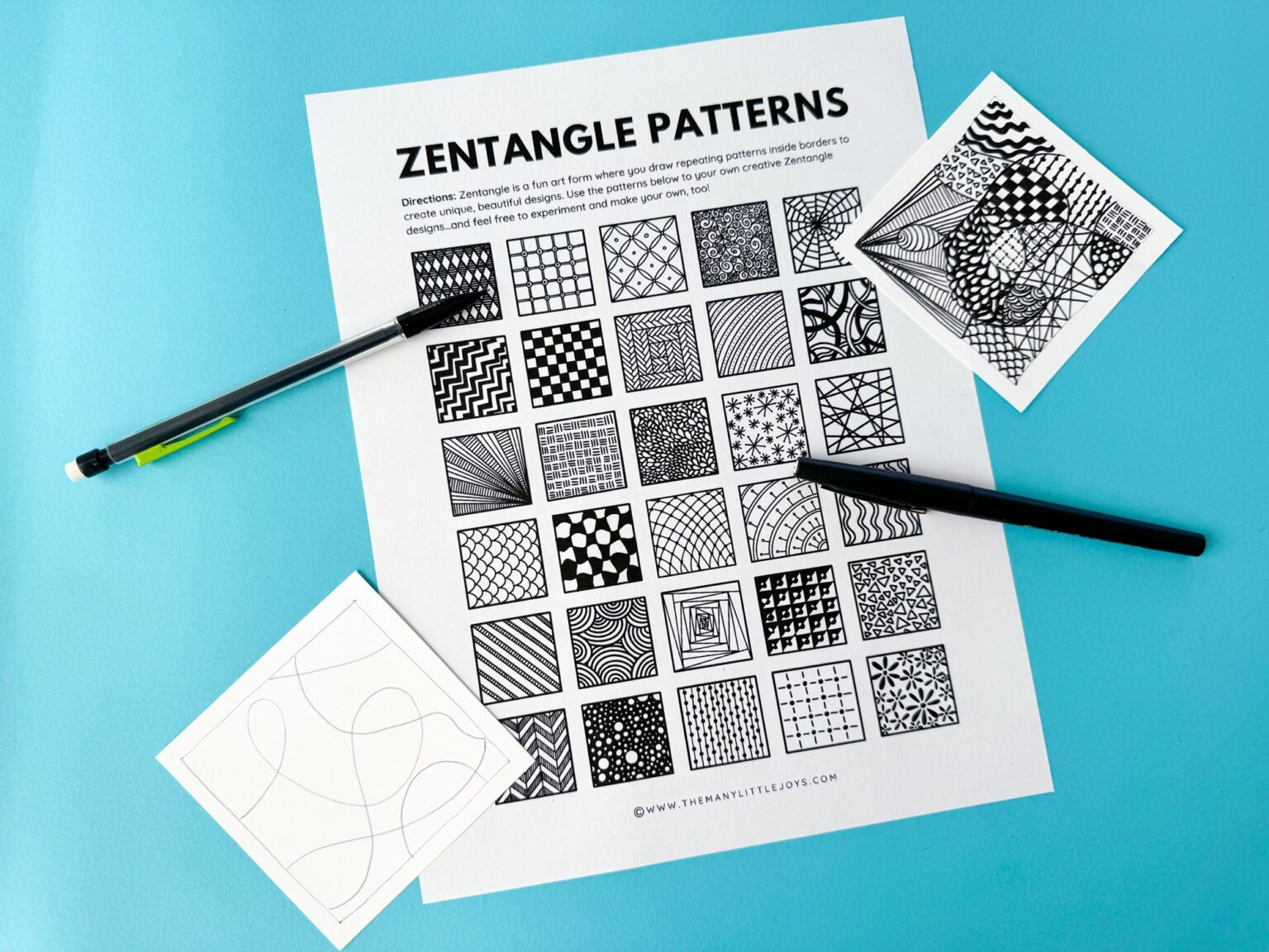 Free Zentangle Patterns Step by Step for Creativity